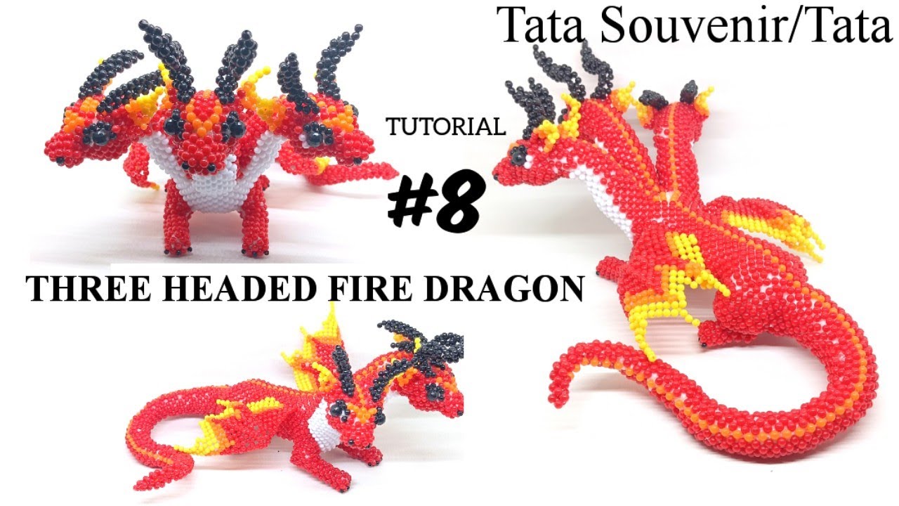 (Free) How to Beads Three Headed Fire Dragon Part 8/Beading Tutorial ...