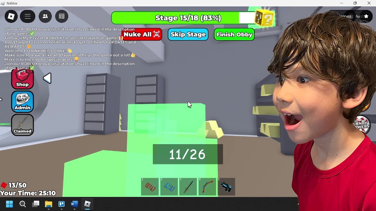 A CRAZY bank heist in ROBLOX! | Bank Heist Obby - YouTube