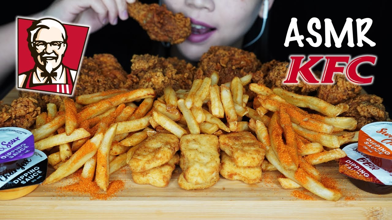 ASMR KFC FRIED CHICKEN, NUGGETS & FRIES MUKBANG 먹방 | EATING SOUNDS | NO ...