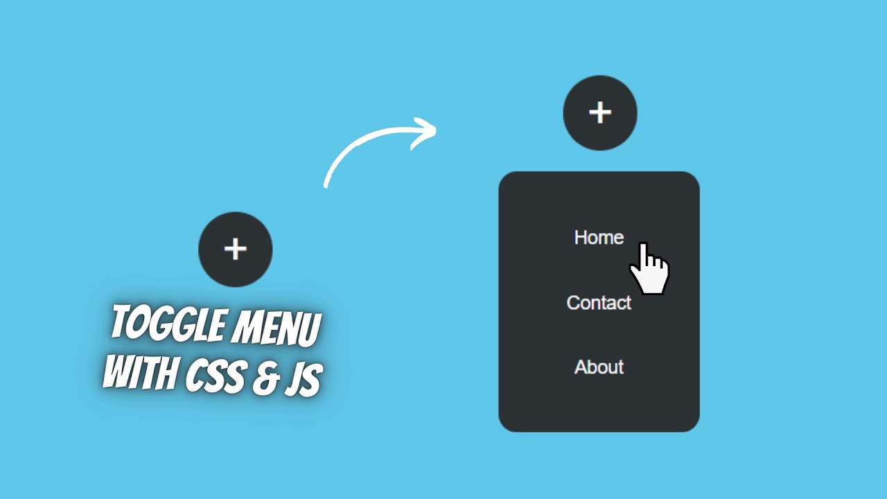 Simple Toggle Menu Using Html Css And Javascript Youtube 8873