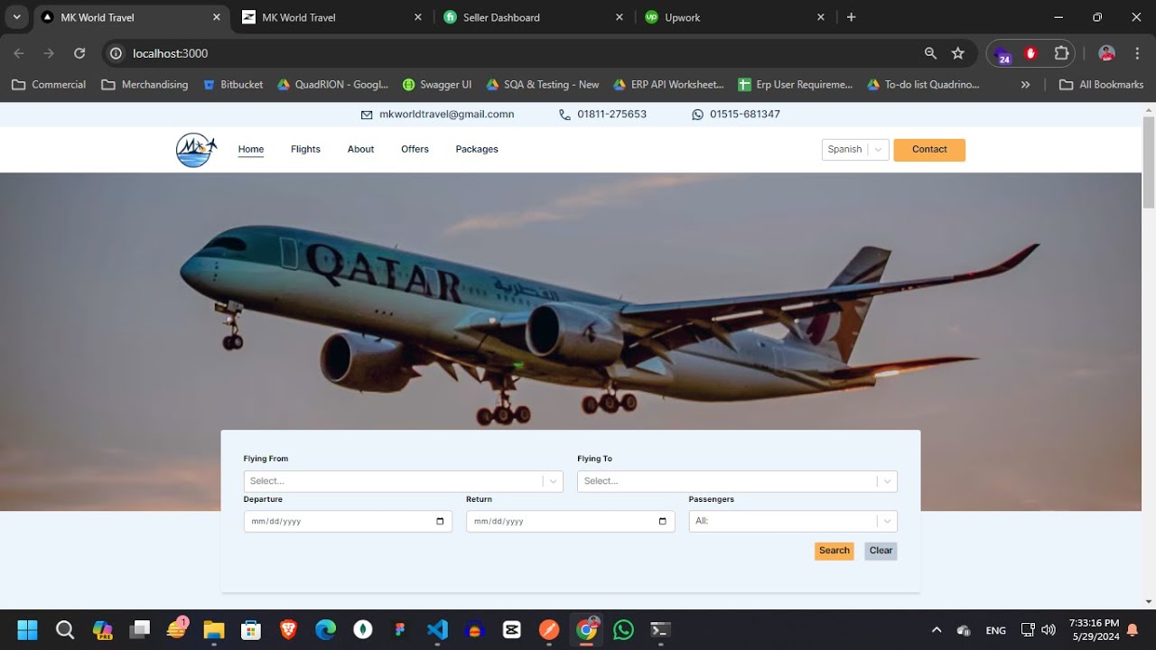 Live Coding: Flight Booking Website using Node.js, Next.js and Tailwind ...