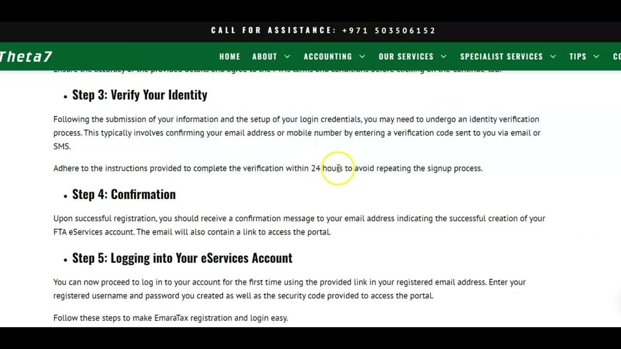 How to create an eServices account on the FTA-Emaratax portal in the ...