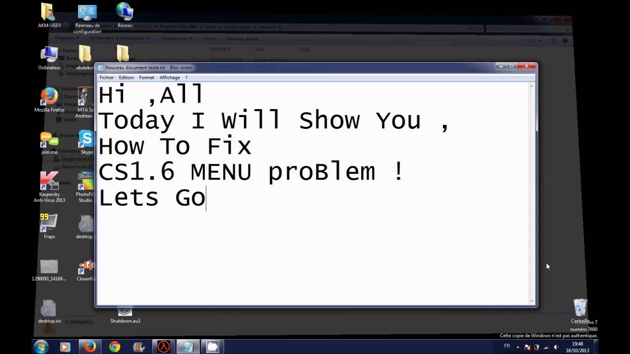 How to fix cs1.6 menu By MrZcrOwx - YouTube