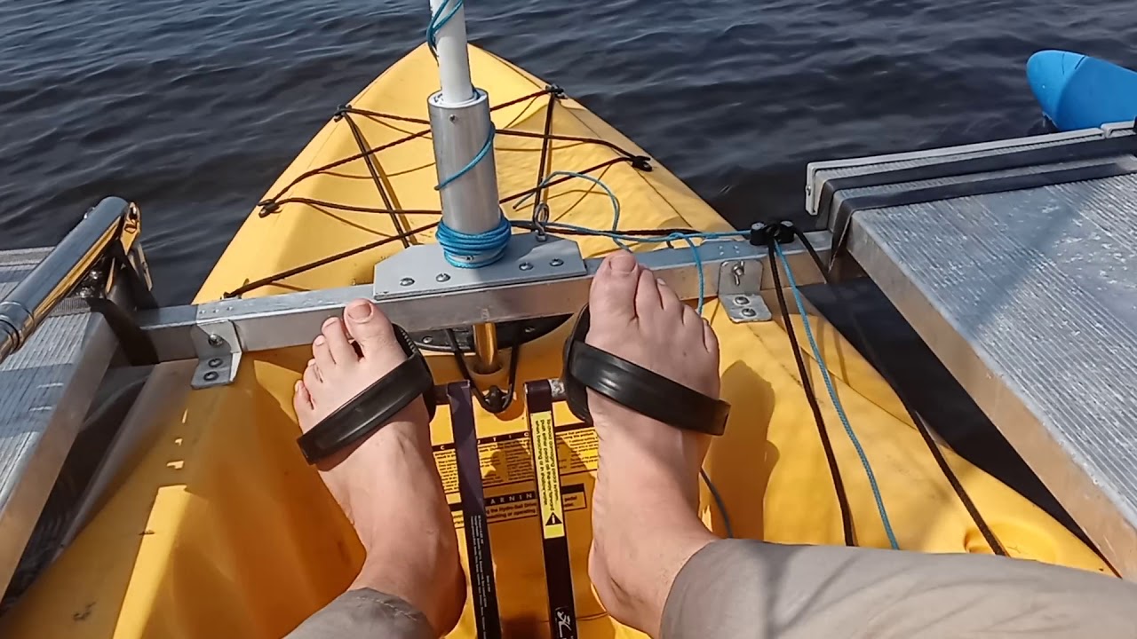 Hobie with Expandacraft Outrigger Kit + sail & electric motor! - YouTube