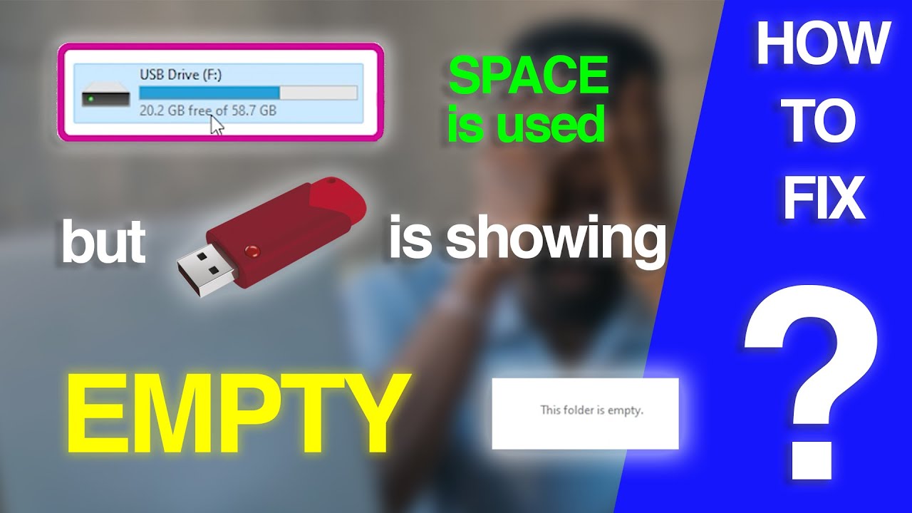 Filled USB drive showing empty? How to show non visible files in USB Drive 2024 - YouTube