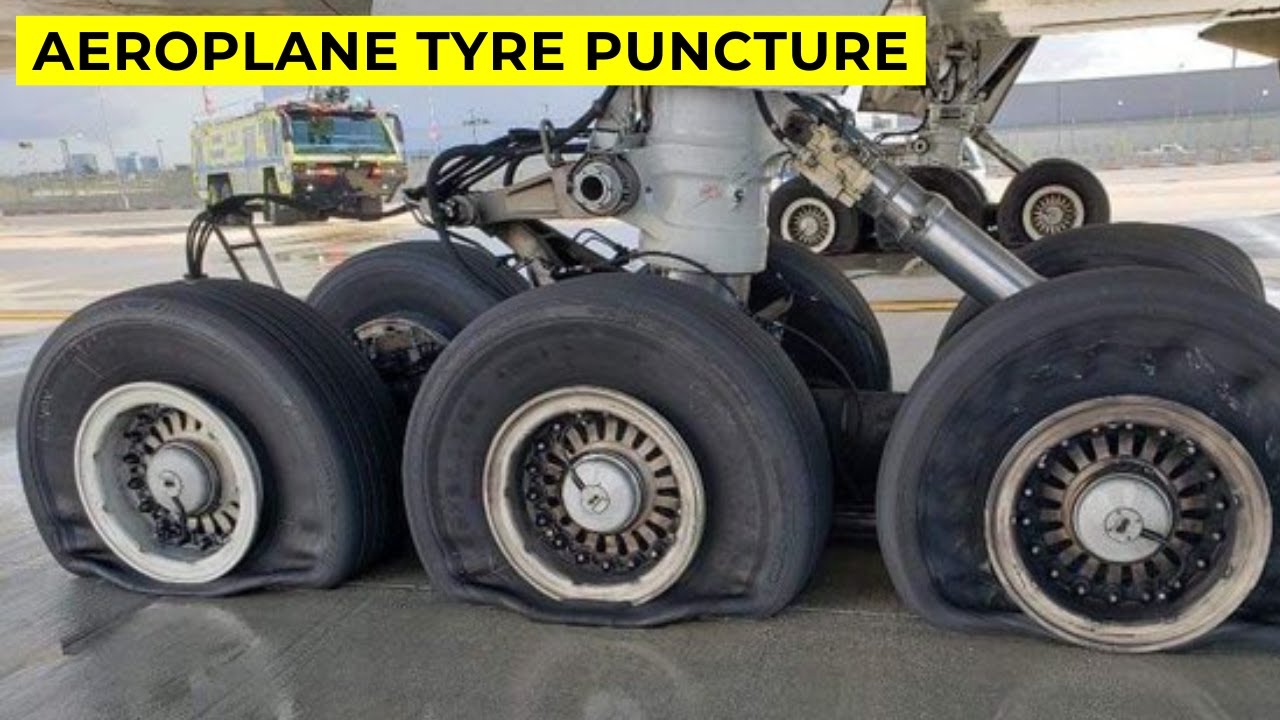 How to change an AIRPLANE Puncture TIRE | What Happen When Plane Tyre ...
