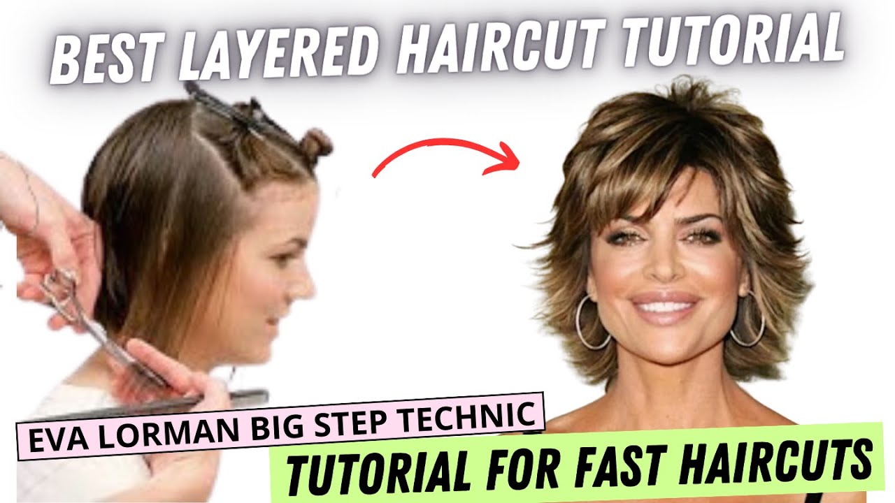 How to Cut Layered Haircut with Bangs Step by Step | Women's Cascade ...