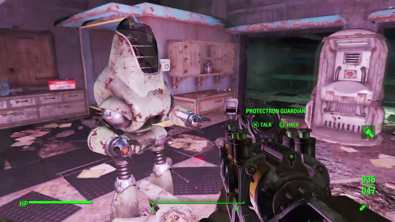 Fallout 4 robo-Fight Protectron V.S. 3 Synths - YouTube