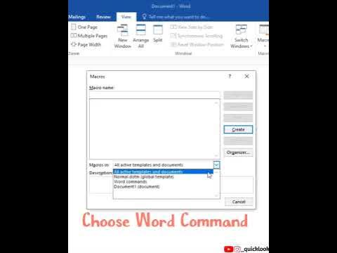 To Automatically List all MS Word Commands | Shortcut Keys | Microsoft Word ⏩ - YouTube
