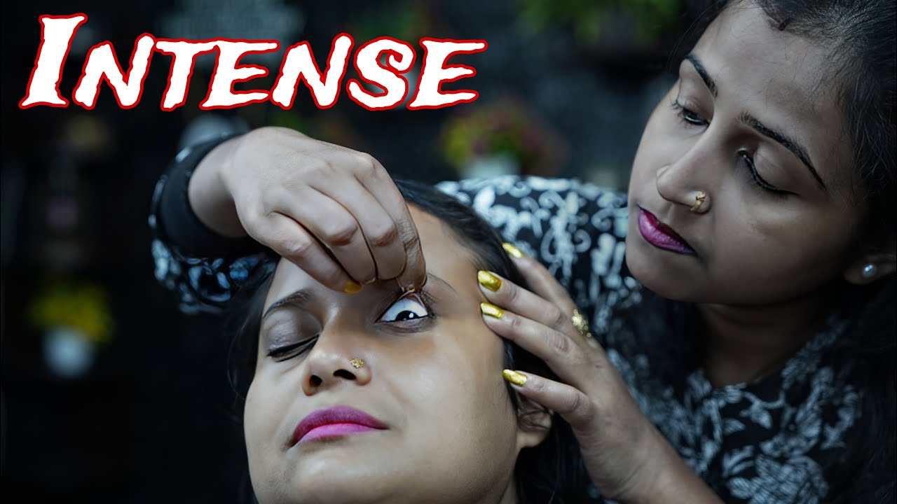 Eyelid Cracking Eye Massage | Intense Forehead Tapping ASMR Massage ...