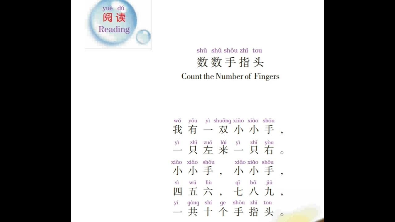 数数手指头(中文课文1-3) - YouTube