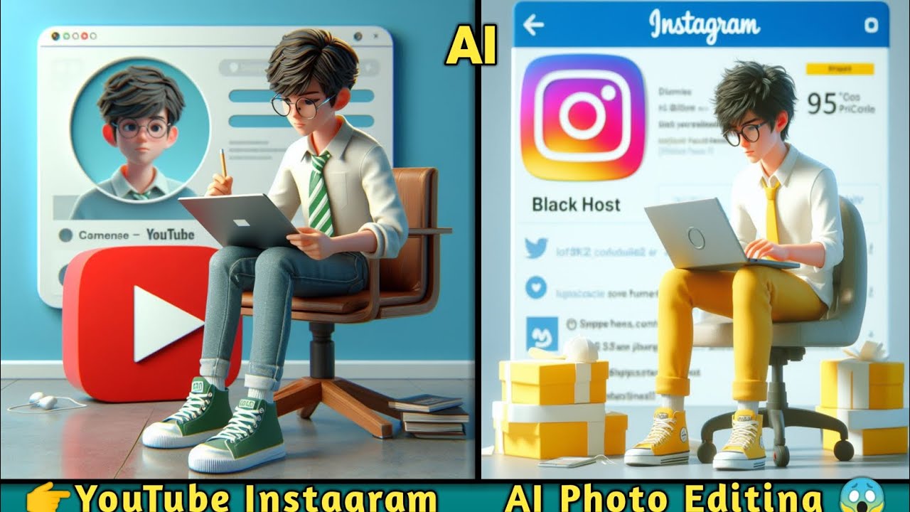How to create 3D AI Social media boy Images | Viral photo editing | bing image creator tutorial ...