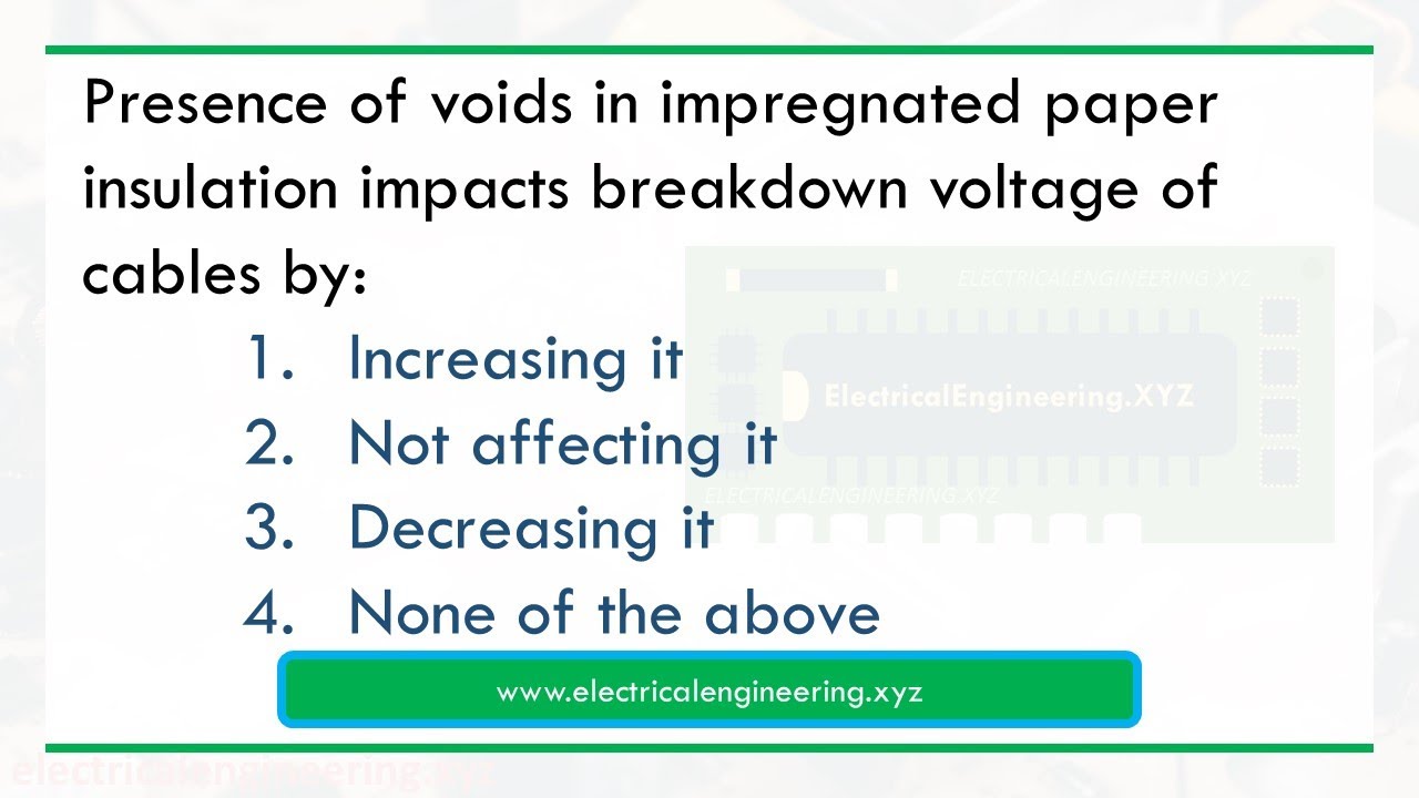 The presence of voids in impregnated paper insulation impacts the ...
