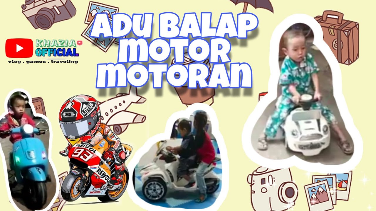 asiknya bermain motor motoran dan mobil mobilan - YouTube