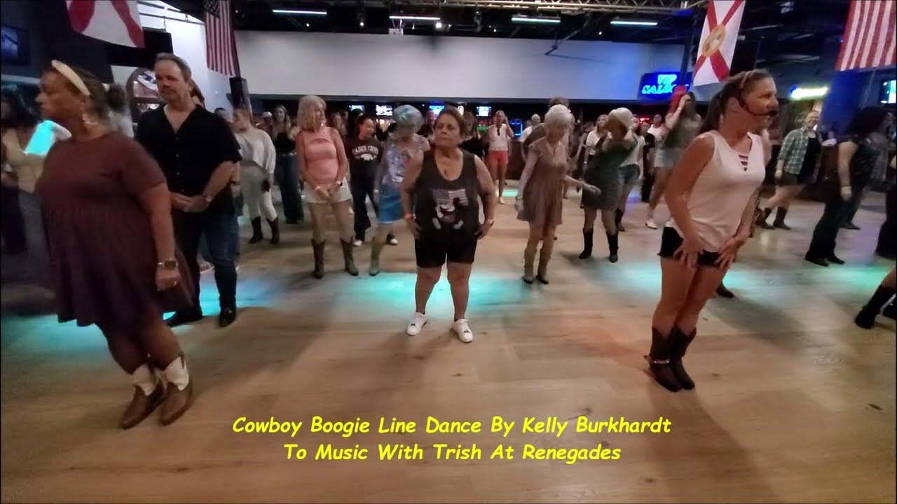 Cowboy Boogie Line Dance By Kelly Burkhardt To Music With Trish At Renegades On 7 6 24 - YouTube