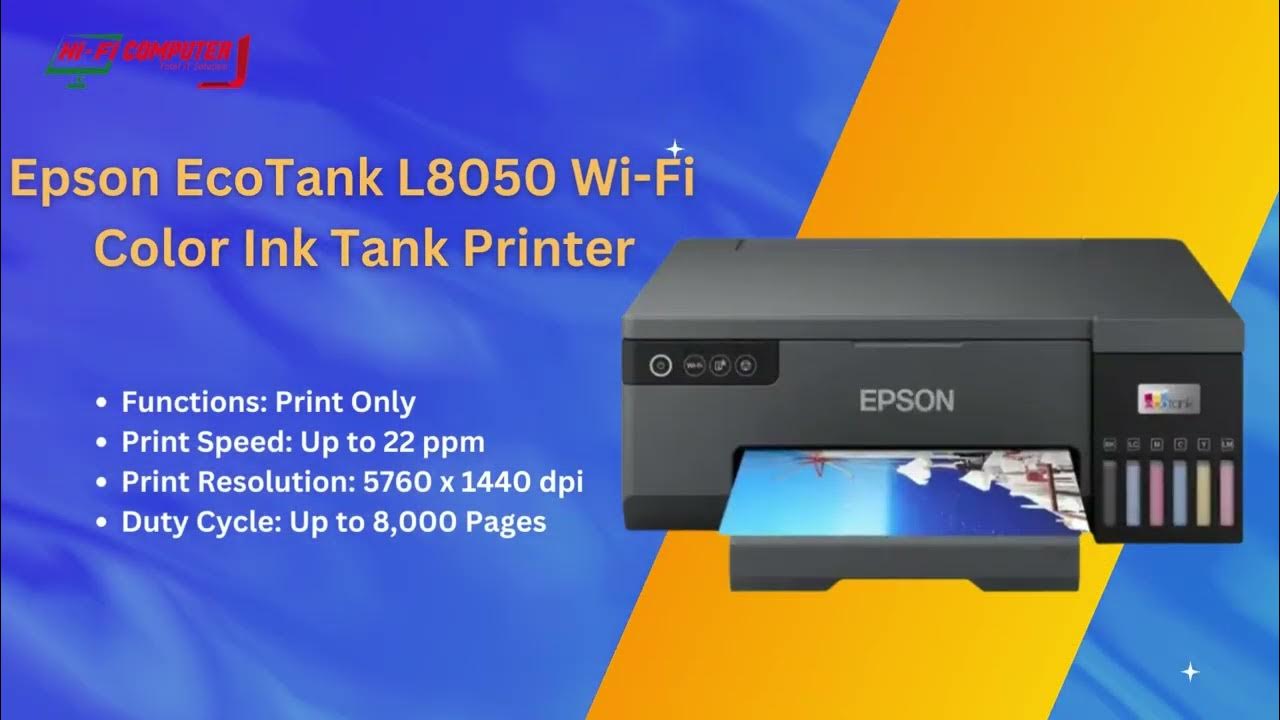 Epson EcoTank L8050 Wi Fi Single Function Color Ink Tank Printer - YouTube