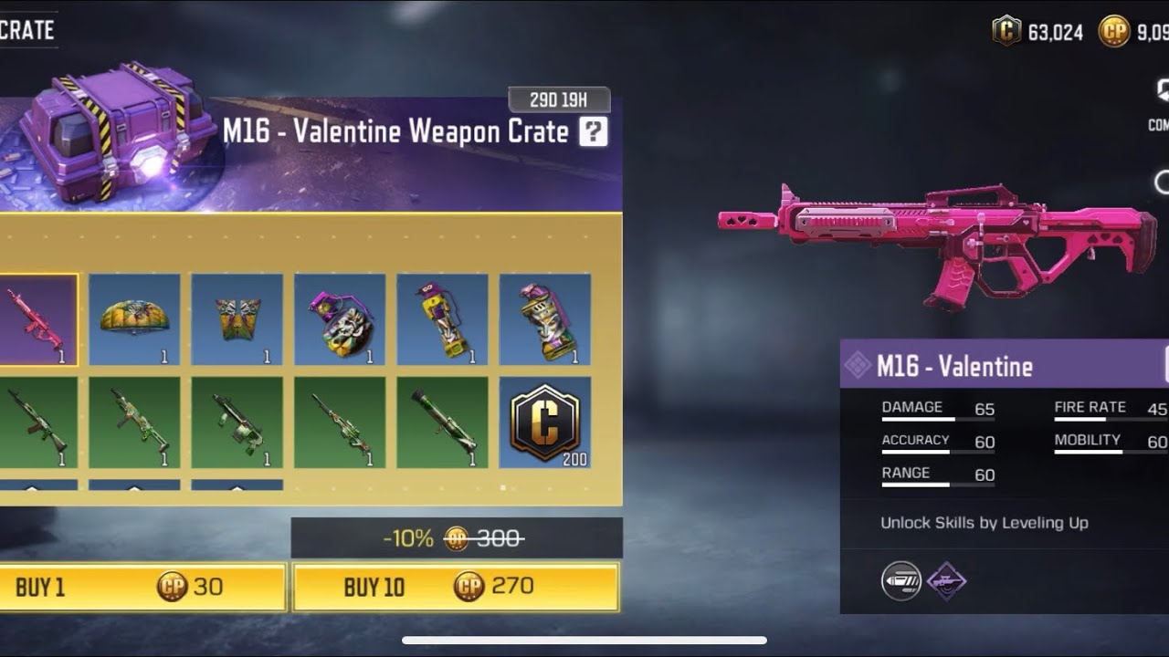 *NEW* M16 Valentine Crate Unboxing | Call Of Duty Mobile - YouTube