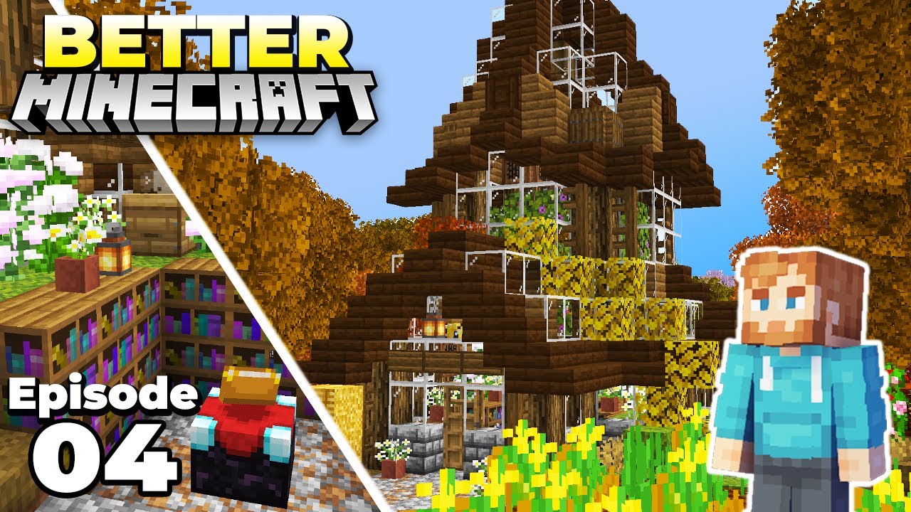 Better Minecraft : Enchanting Green House!! Ep 4 Minecraft Survival Let ...
