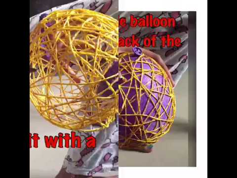 DIY String balloon Lamp | Diwali decoration - YouTube