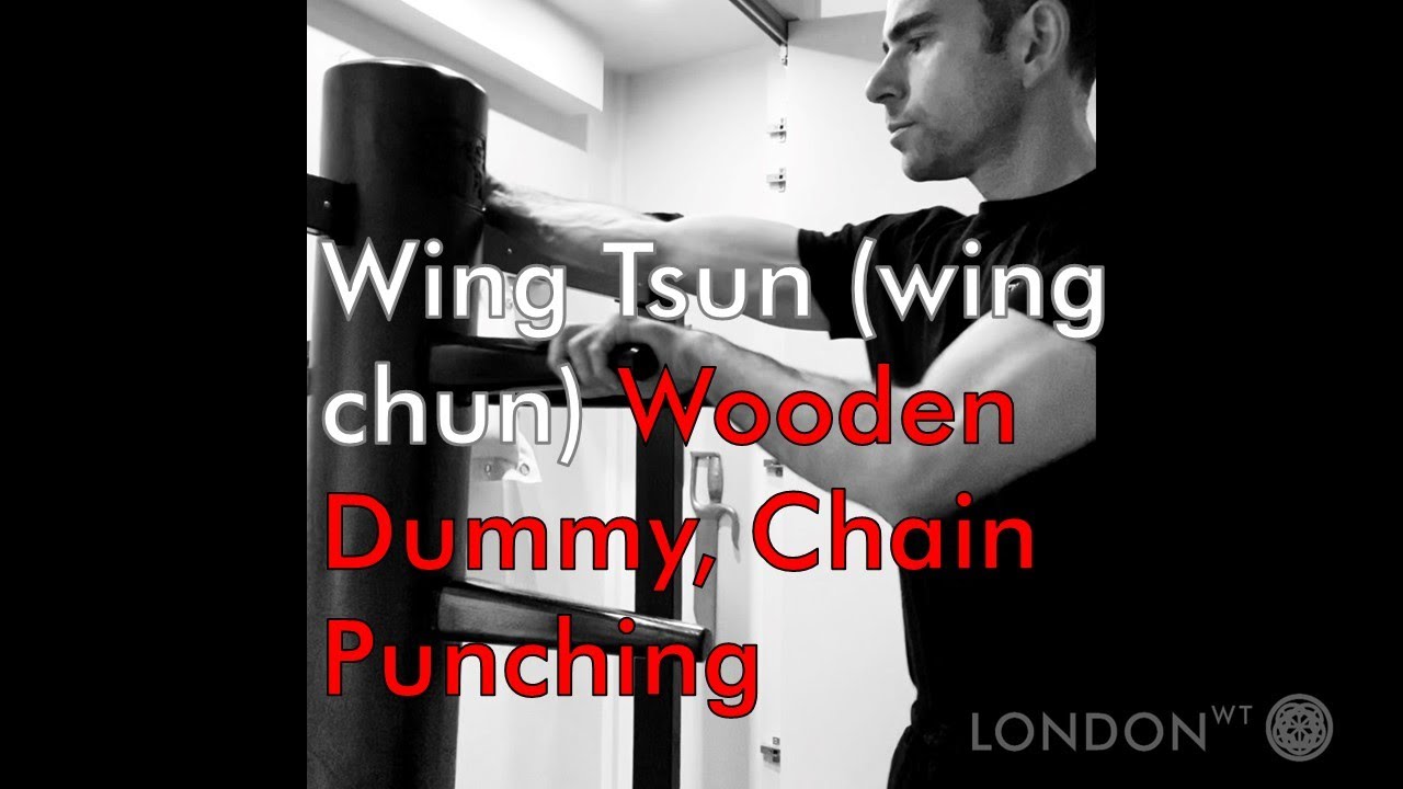 Wing Chun (Wing Tsun) wooden dummy and chain punching - YouTube