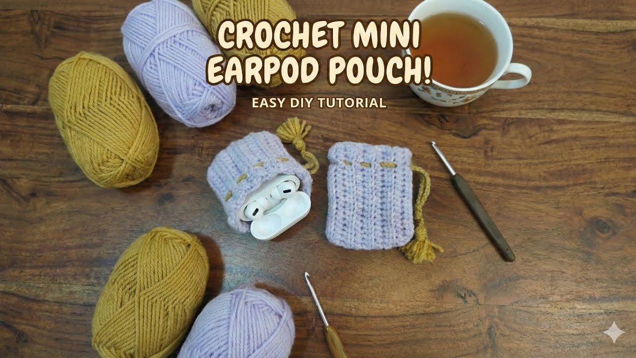 Easy DIY Tutorial - Earpod Pouch with Crochet 🧶 - YouTube