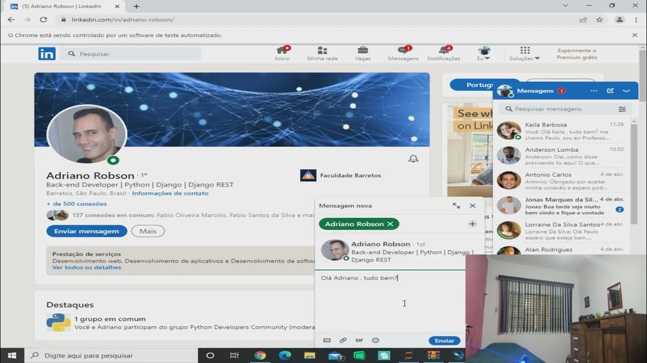 Automatização de mensagens no Linkedin com Python #Python # ...