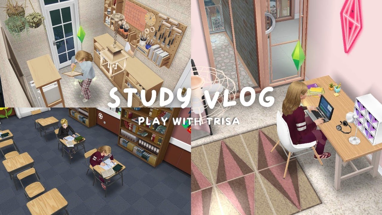 Relaxing Study Vlog in Sims FreePlay | Cozy Study Routine Gameplay ...