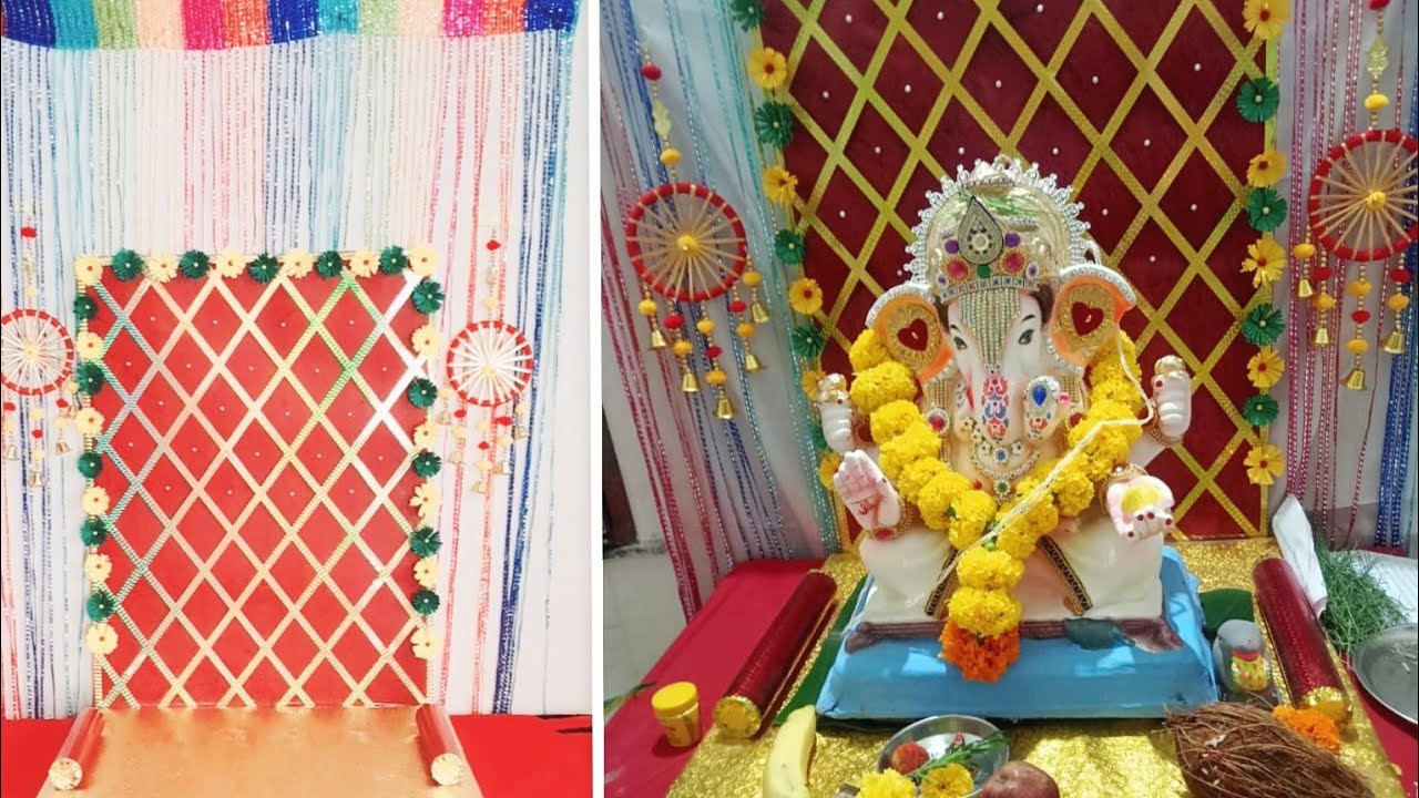 Ganesh ji decoration ideas / DIY decoration / Ganapati decoration ...