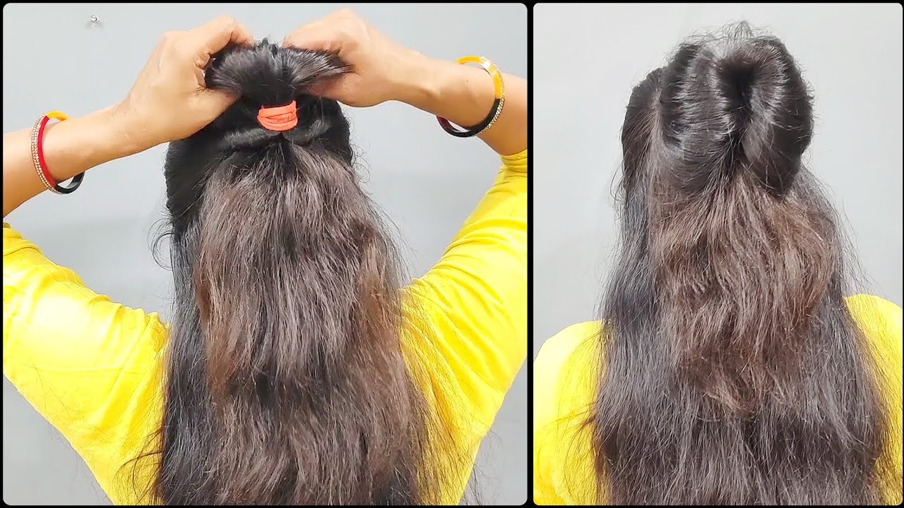 Open Hair Hairstyle For Girls 😍 Best For Using Rubber Band - YouTube