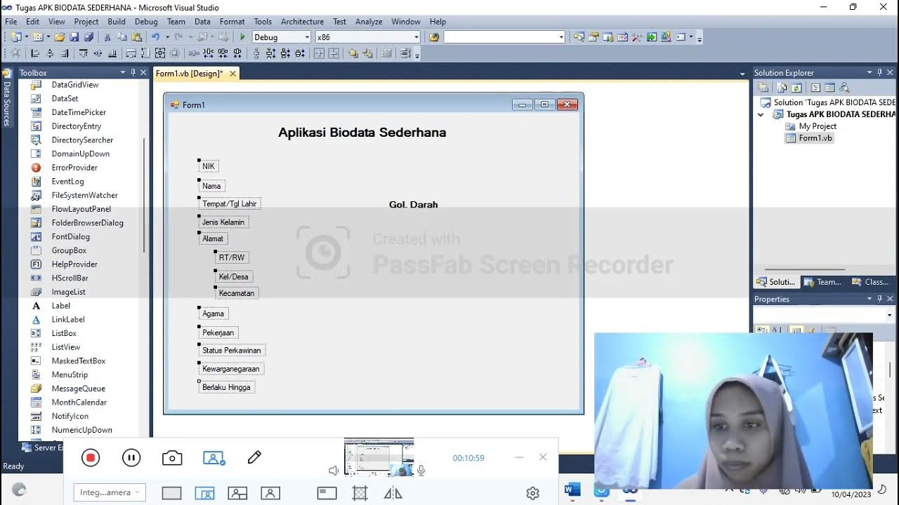 Pembuatan Aplikasi Biodata Sederhana (KTP) Menggunakan Microsoft Visual ...