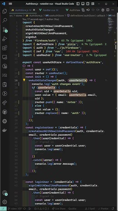 authchangeevent method in firebase api to detect user #vue3 #vue #compositionapi #leelawebdev ...