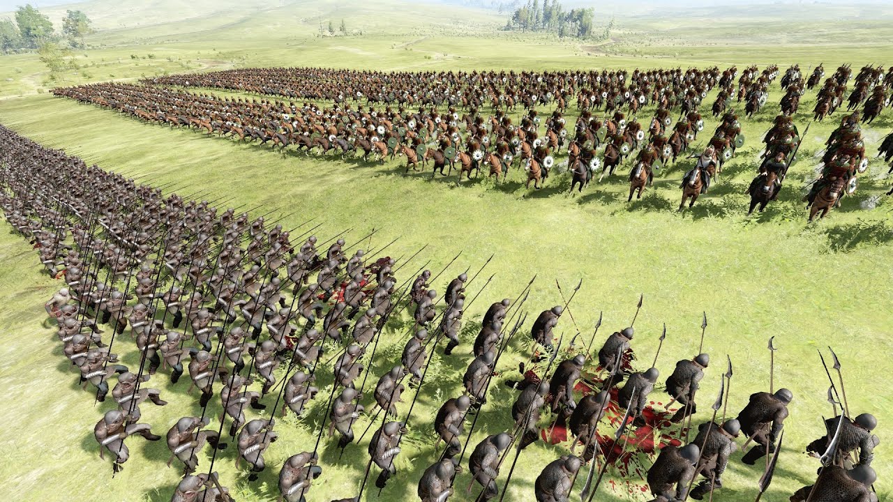 900 Rohan Medium Melee Cavalry Vs 1,690 Orc Pikes | Total War Attila | Rise Of Mordor - YouTube