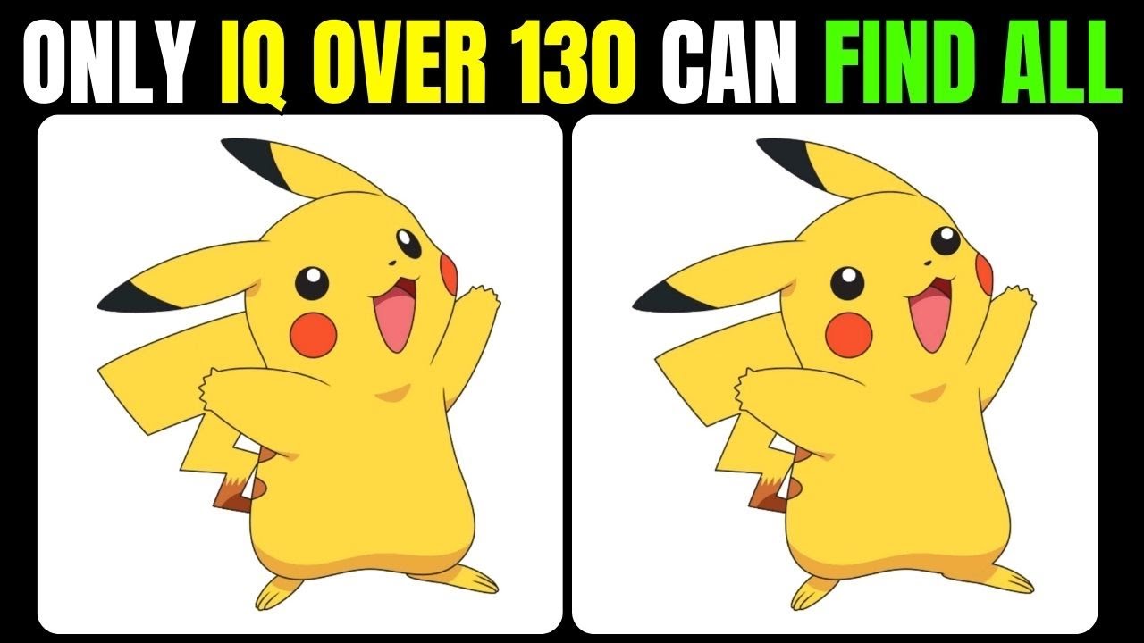 Find The Difference | Spot the difference (Pikachu) - YouTube