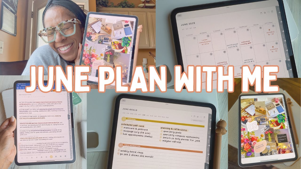 JUNE PLAN WITH ME | digital planning, goals & vision board - YouTube