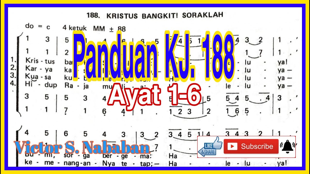 Panduan KJ 188 KRISTUS BANGKIT SORAKLAH || Ayat 1-6 - YouTube