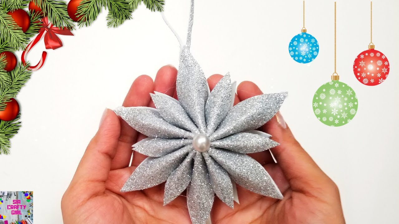 DIY / Christmas Decor / Christmas Ornament Tutorial / Glitter Foam ...
