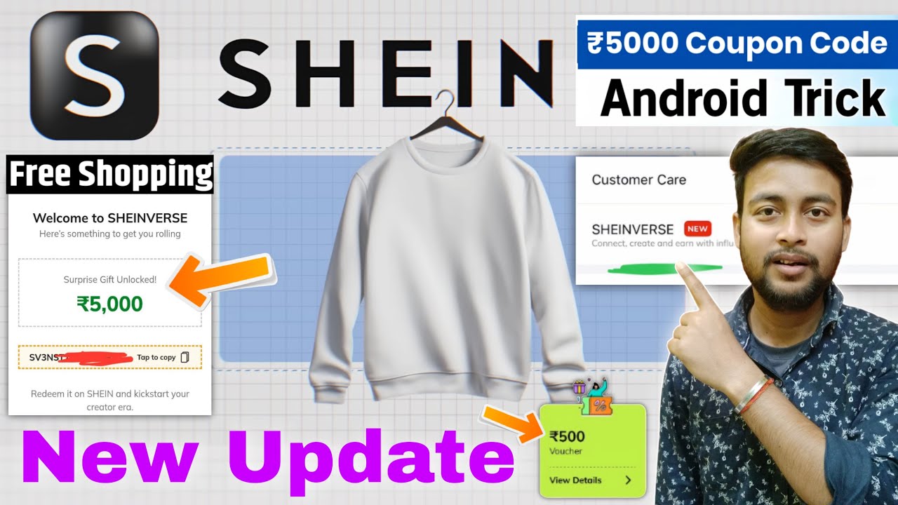 Shein app free shopping | Shein ₹5000 free shopping | Sheinverse coupon ...