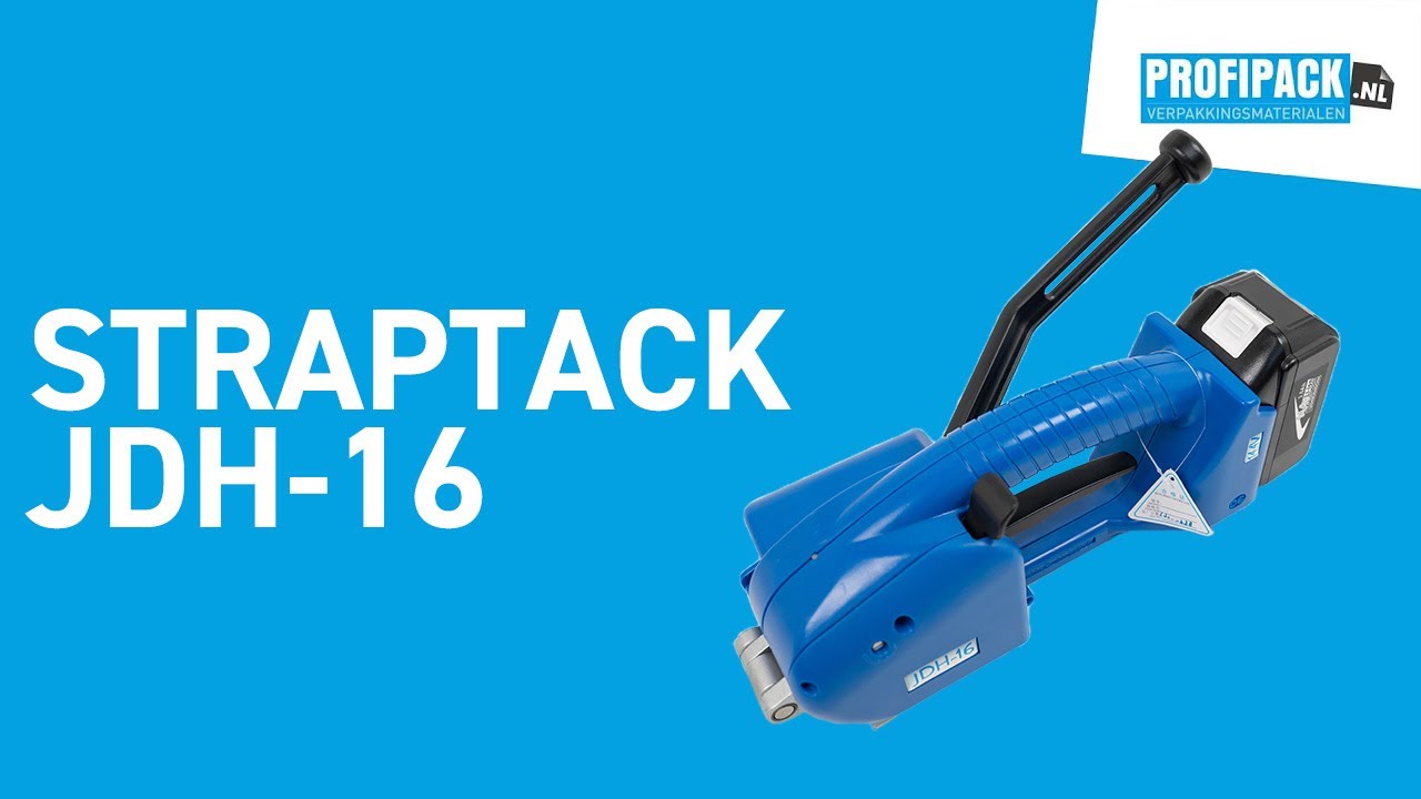 Profipack Productdemo: Straptack JDH-16 omsnoeringsmachine - YouTube