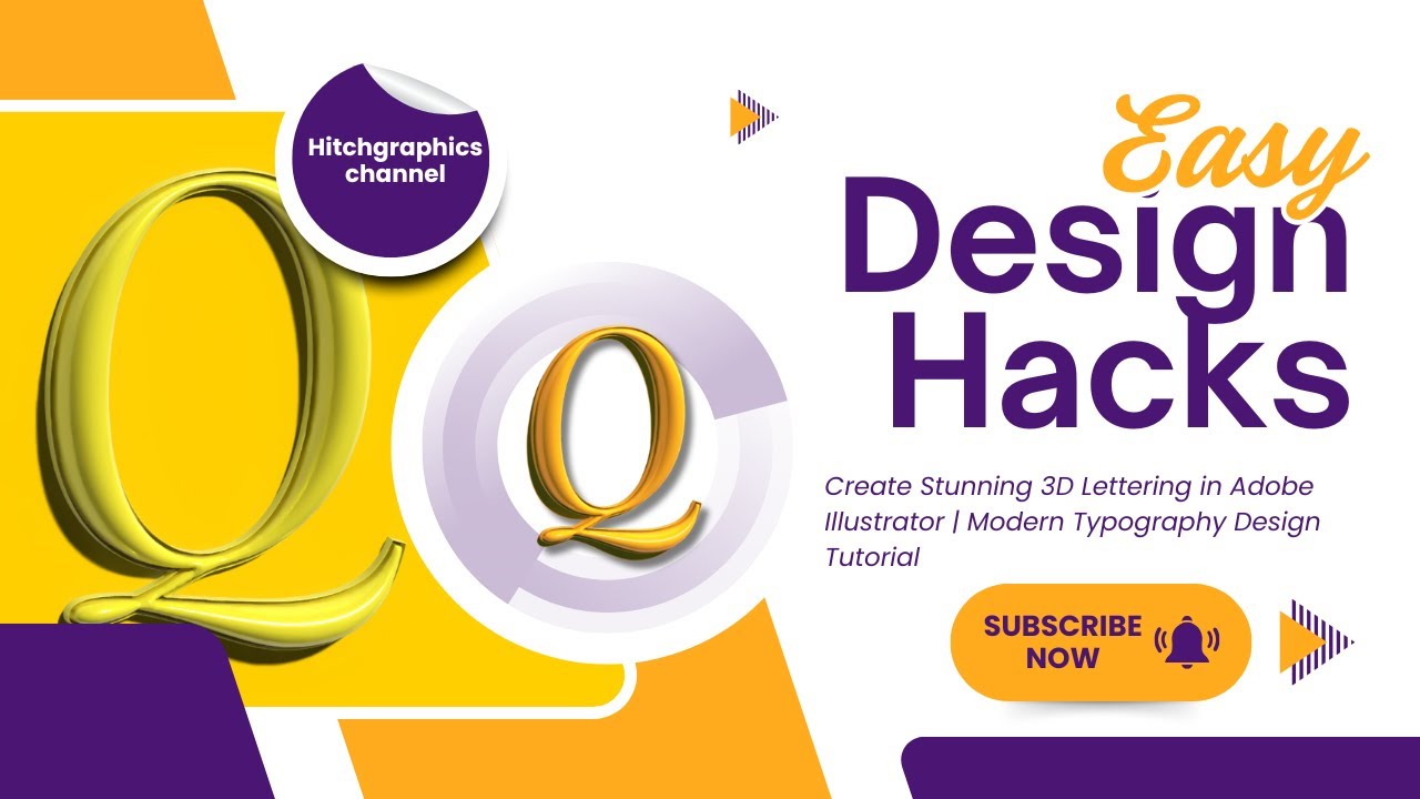 3D Text Design in Illustrator | Easy Inflate Tool Tutorial for Bold ...
