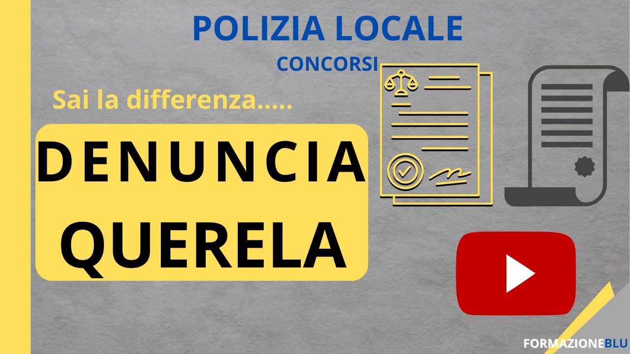 denuncia e querela.......sai la differenza?? - YouTube