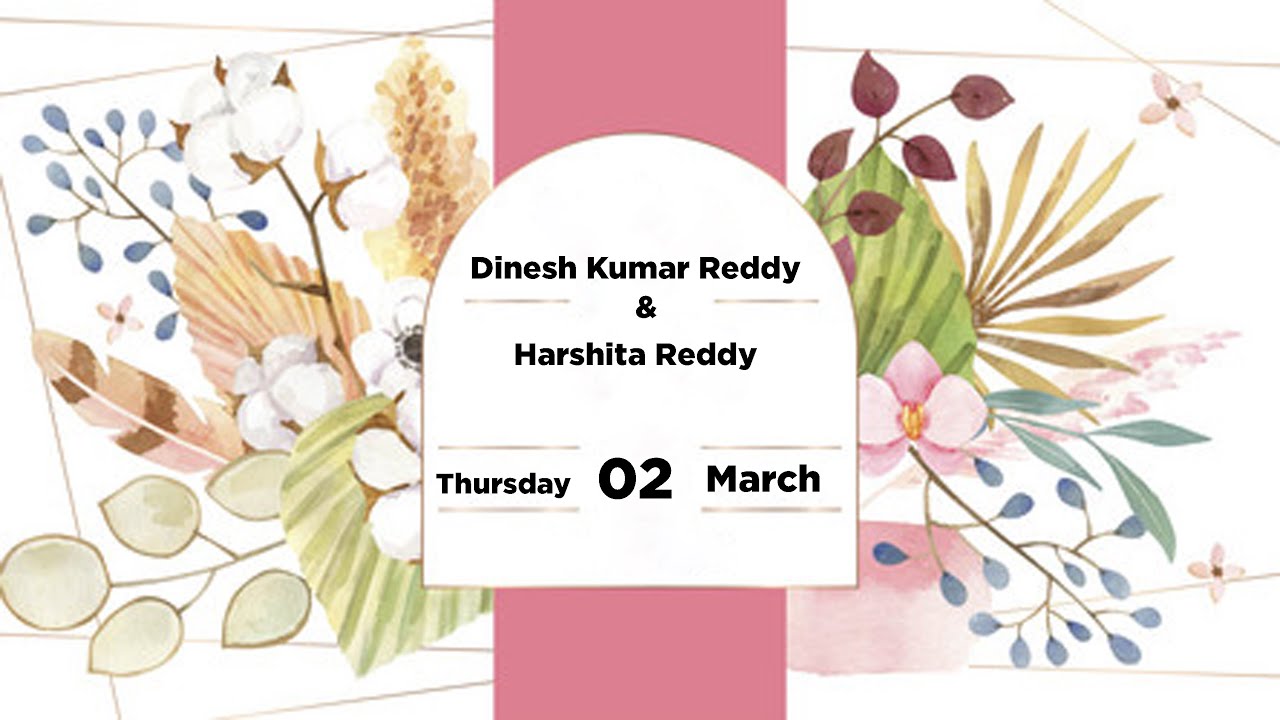 Dinesh Kumar Reddy Wdes Harshita Reddy|| Wedding Ceremony || Web live ...