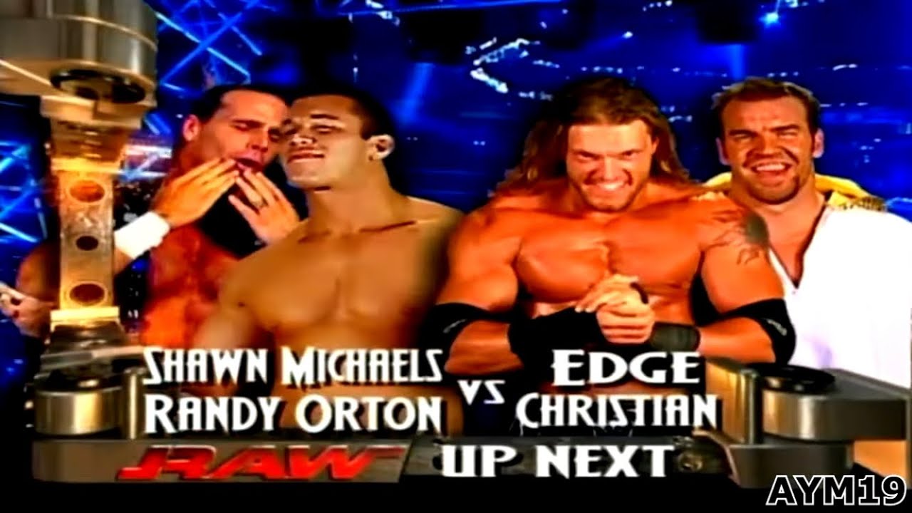 Shawn Michaels & Randy Orton vs Edge & Christian RAW 2/21/2005 ...
