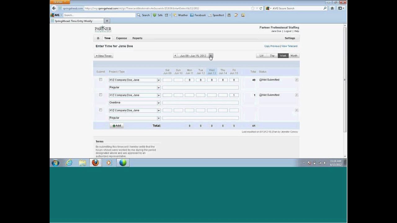 SpringAhead Time Entry Instructions 20120613 1512 1 1 - YouTube
