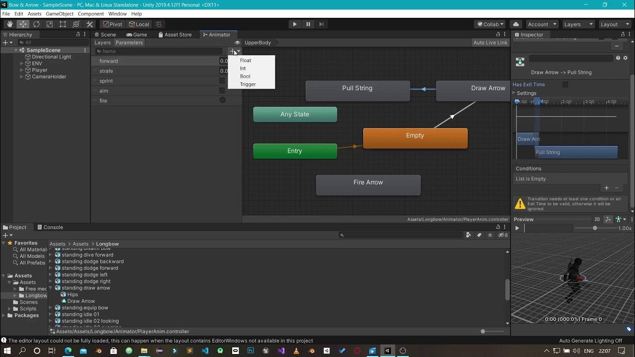 Third Person Bow & Arrow Unity Tutorial Part 6 Aiming Logic Part 1 Animator Setup - YouTube