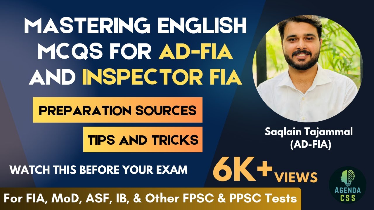 Mastering English Mcqs for AD-FIA and Inspector FIA | Important ...