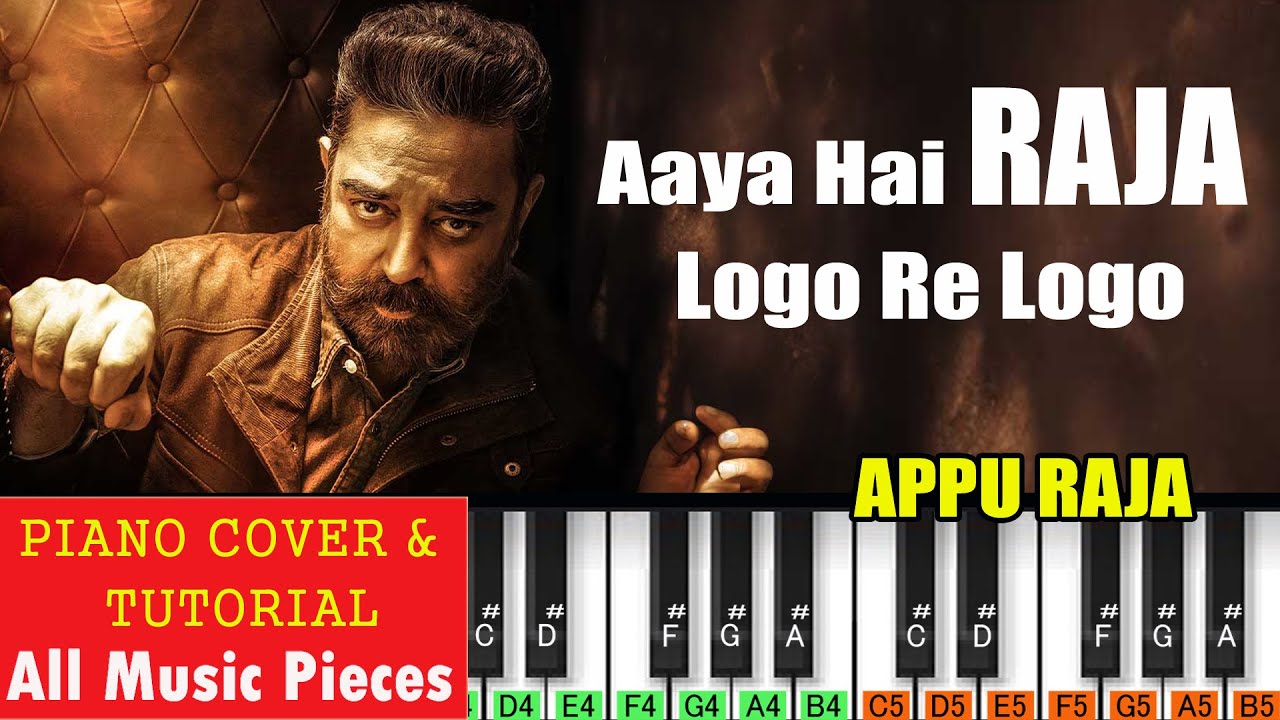 Aaya Hai Raja Logo Re Logo Piano Tutorial | Appu Raja (1989) | Hindi ...