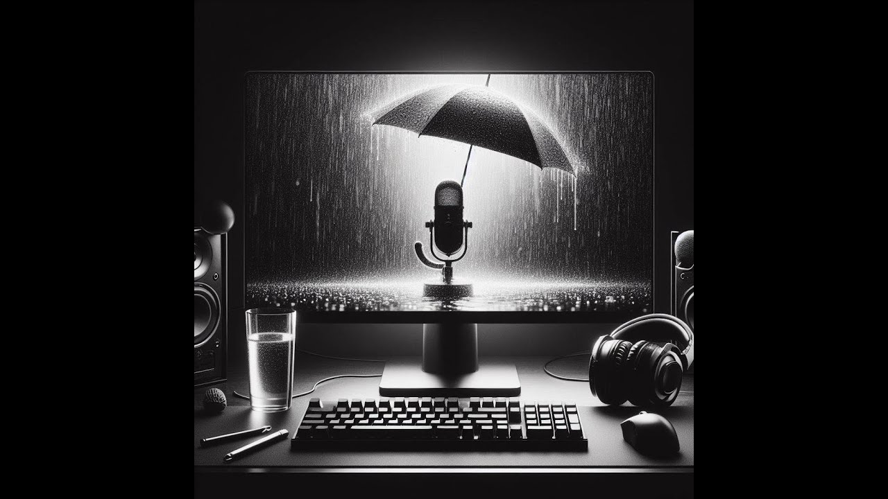 ASMR Soft rain under umbrella + Typing on old keyboard - YouTube