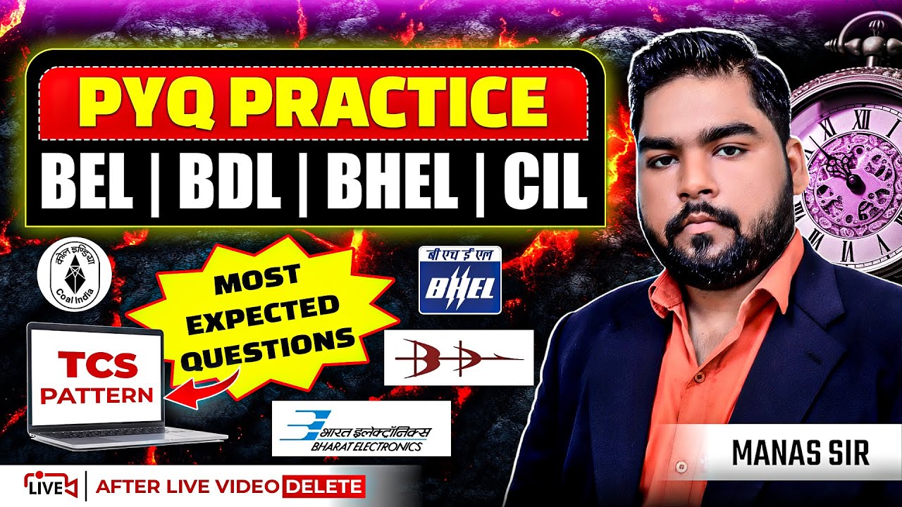 Complete PYQs Solution | BDL BHEL CIL BEL for All Branches I ...