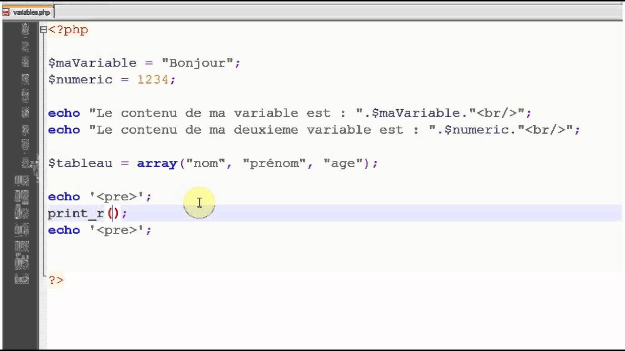 Apprendre Le Php Les Variables Fr Youtube