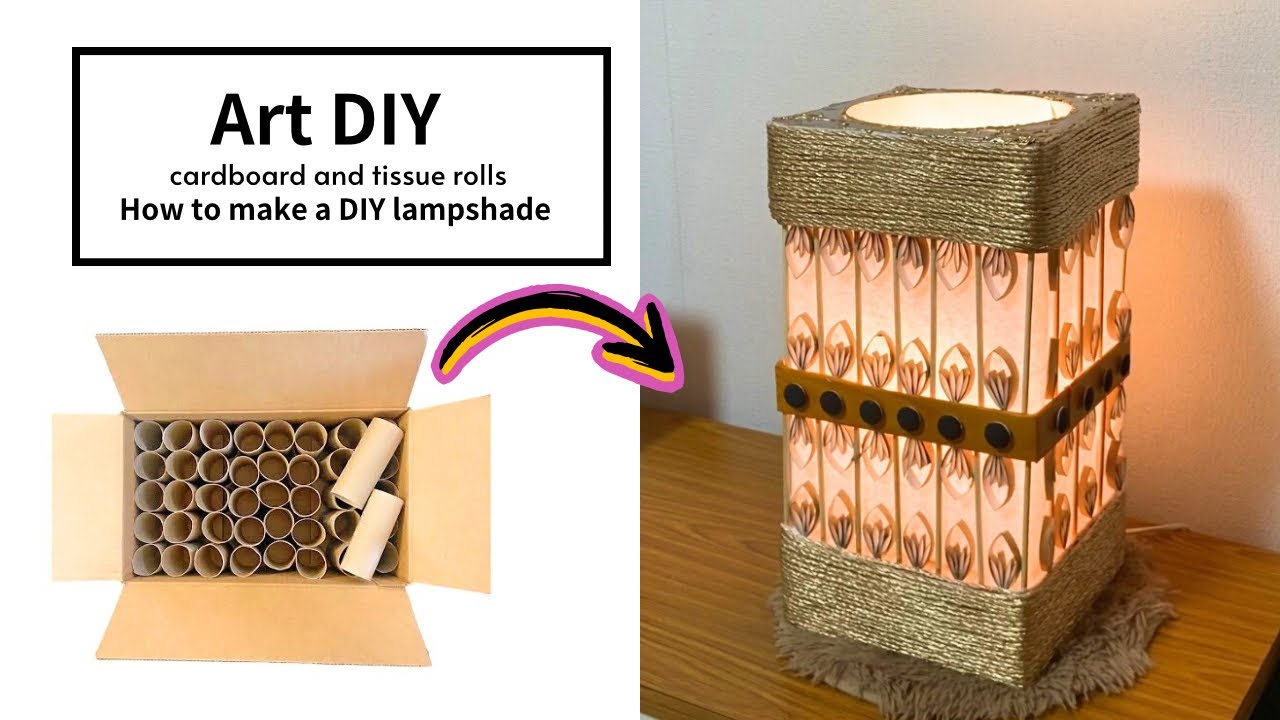 DIY Lampshade: How to make a Beautiful Light with Cardboard & Tissue ...